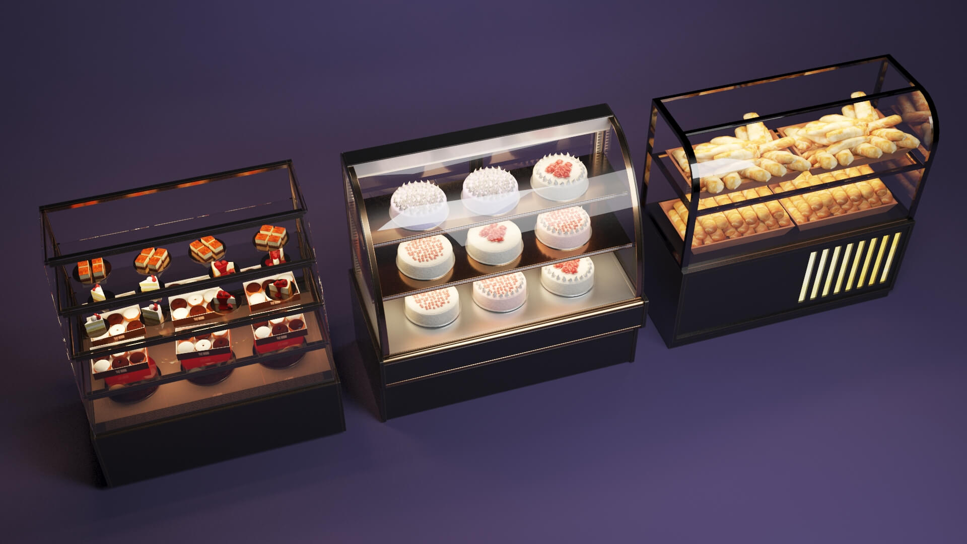 Showcase With Cake 01 - 3D Model by Redbunny