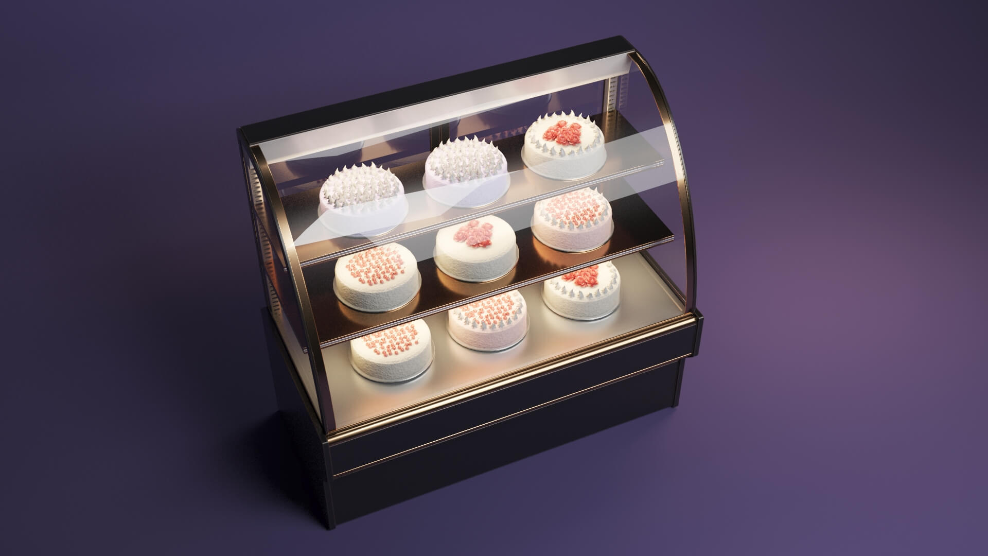 Showcase With Cake 01 - 3D Model by Redbunny