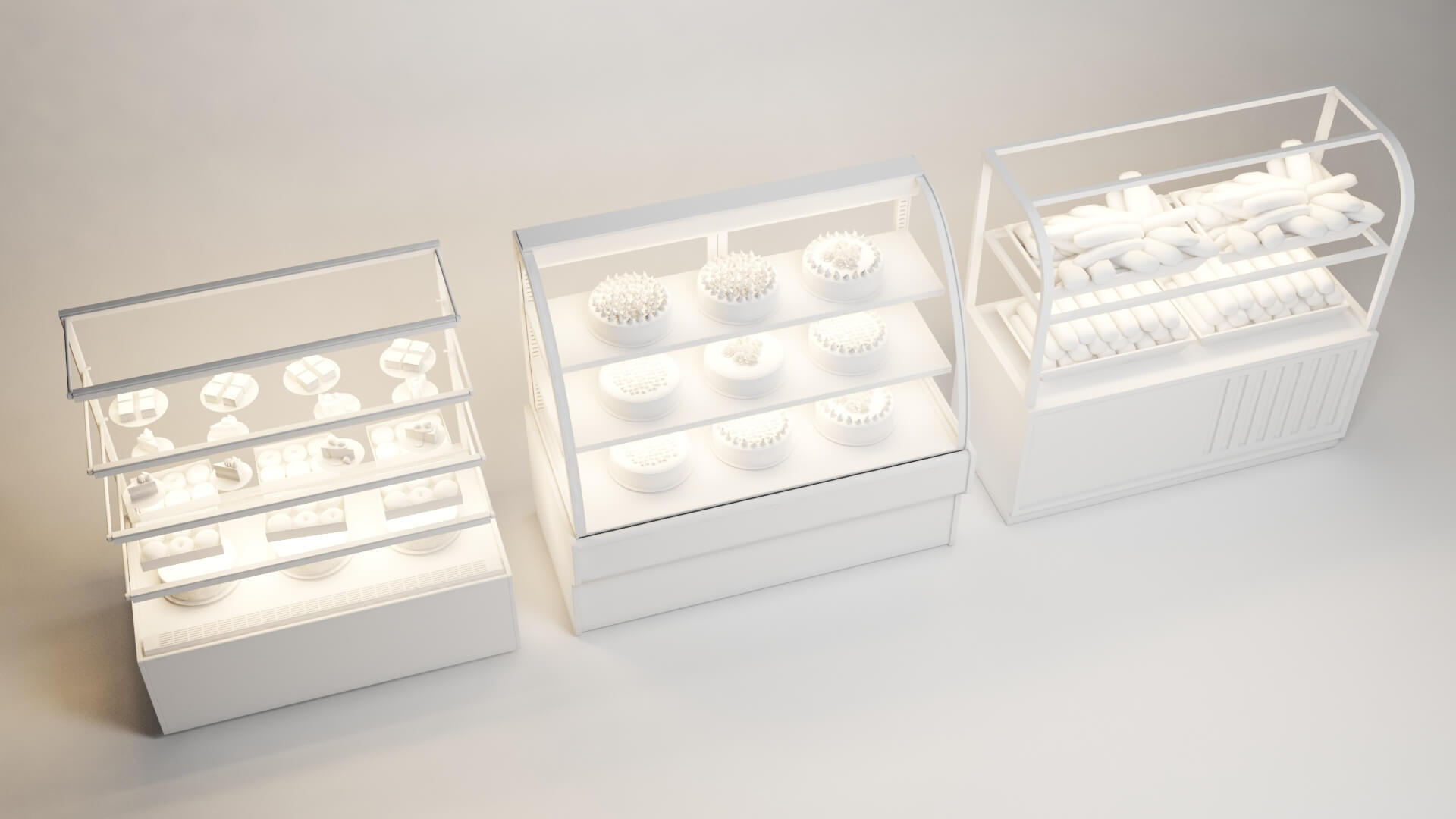 Showcase With Cake 01 - 3D Model by Redbunny