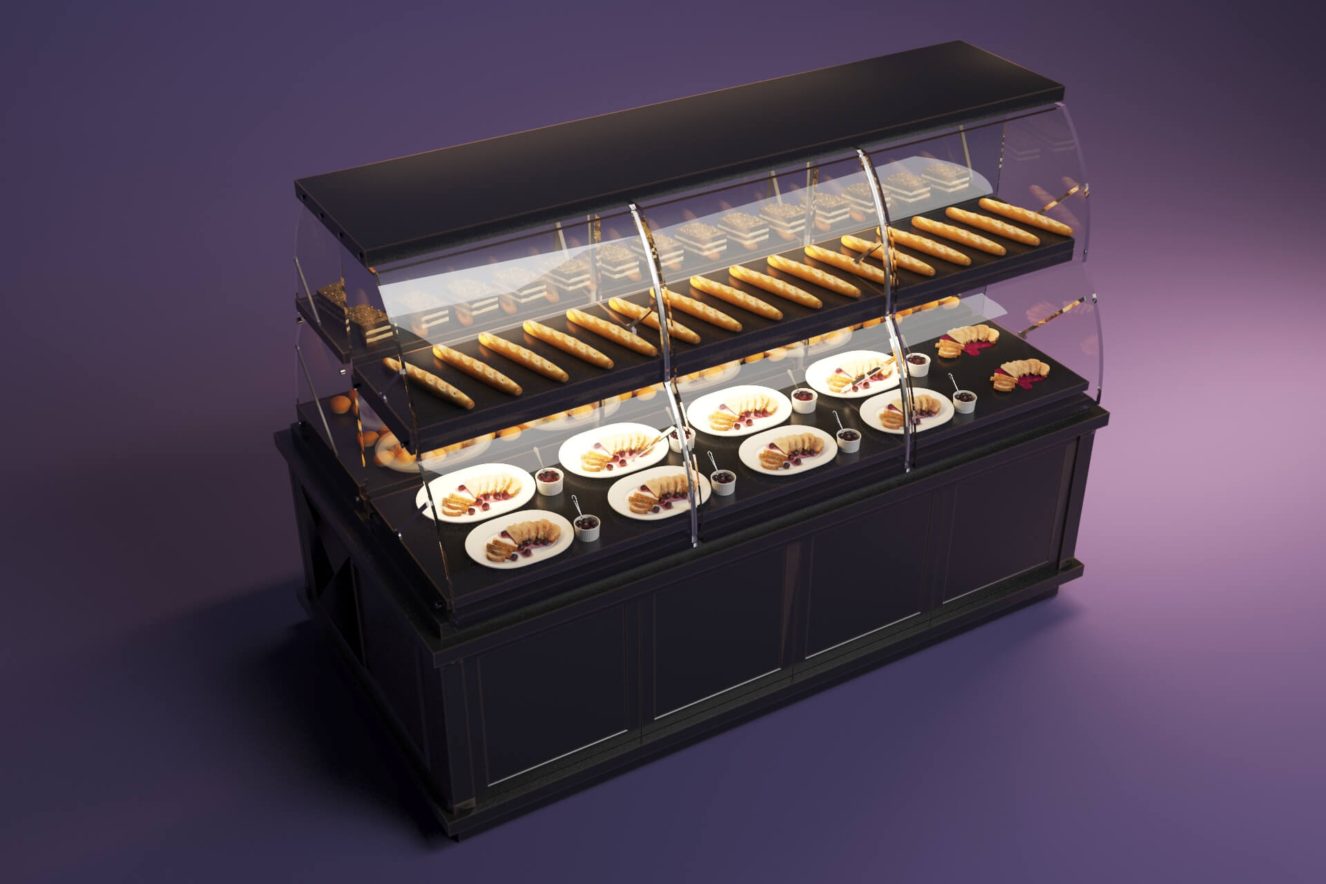 Showcase With Cake 02 - 3D Model by Redbunny