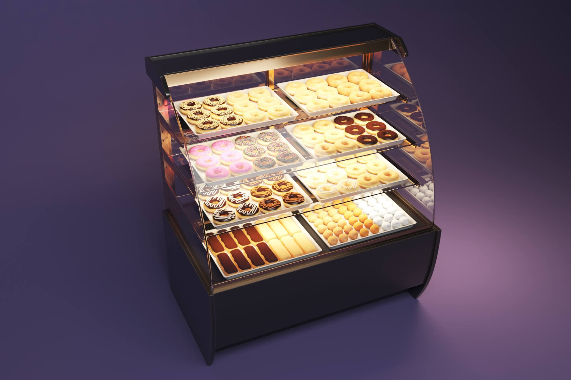Showcase With Cake 02 - 3D Model by Redbunny