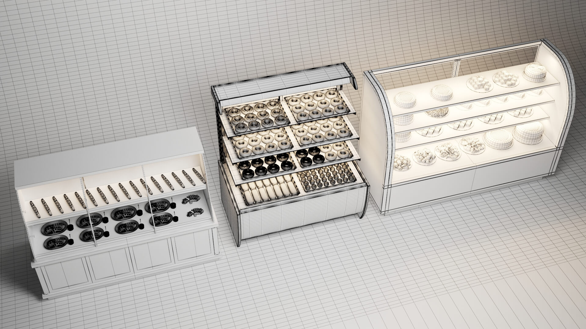 Showcase With Cake 02 - 3D Model by Redbunny