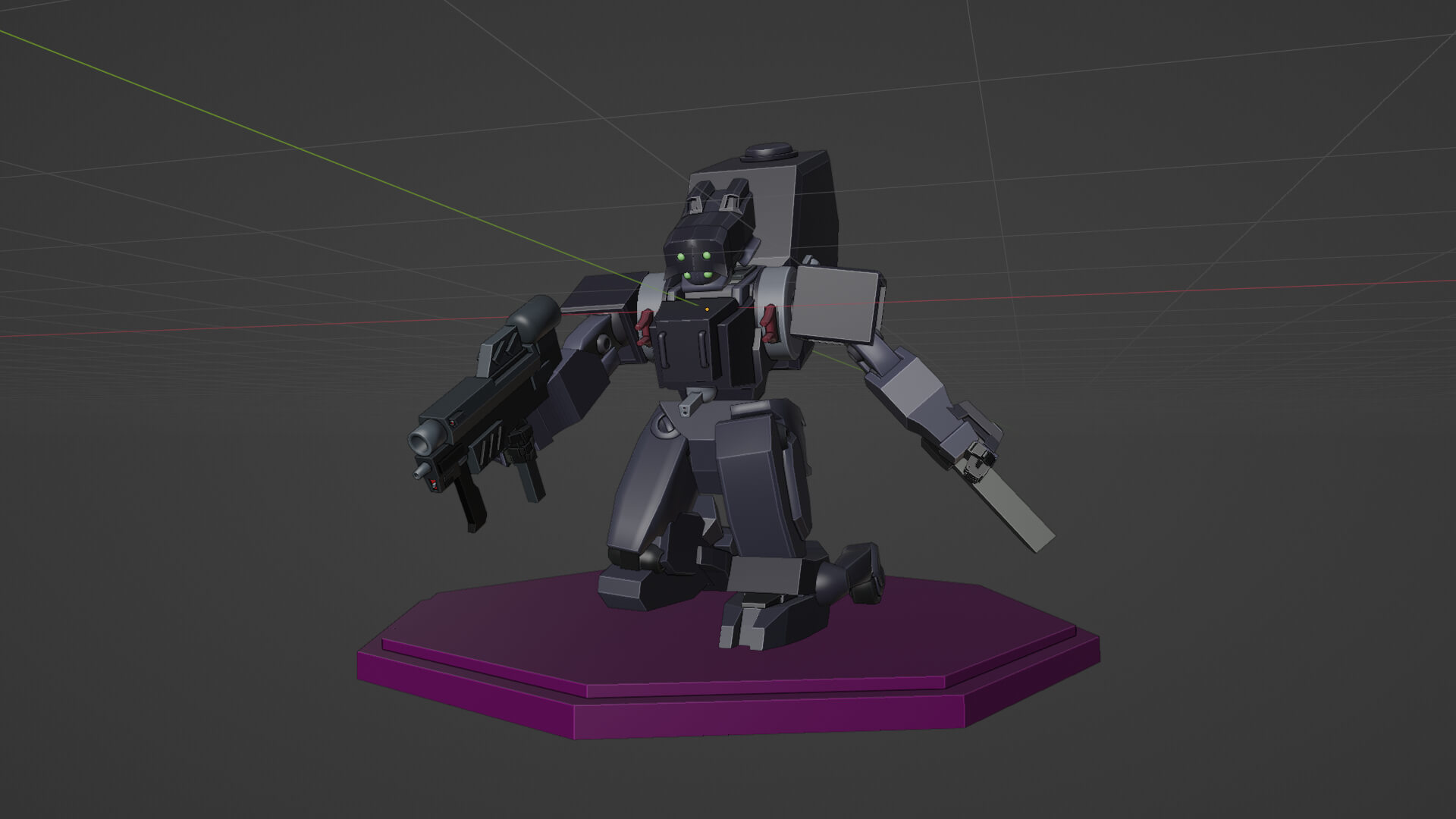 Burai Kneeling MG and Tonfa - 3D Print Model by Redclay777