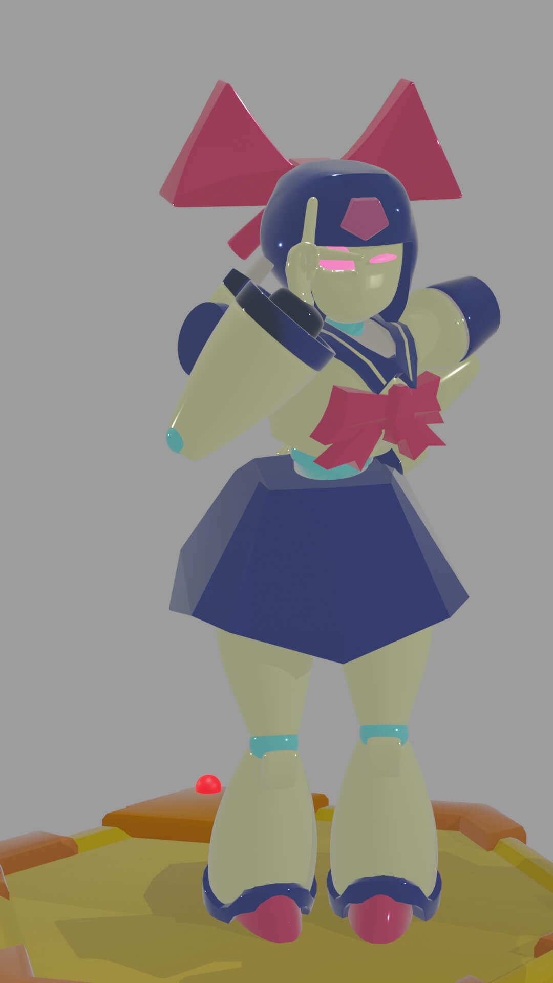 Brass Medabot 3D Render, Digital Art by Redclay777