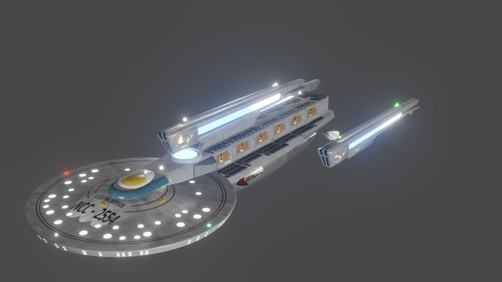 USS Mac Arthur 3D Render, Digital Art by Redclay777