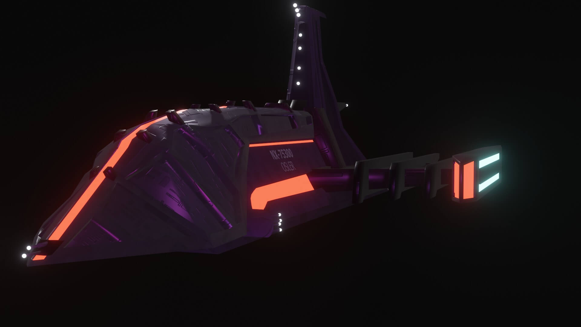 USS Osler NX-75300 3D Render, Digital Art by Redclay777