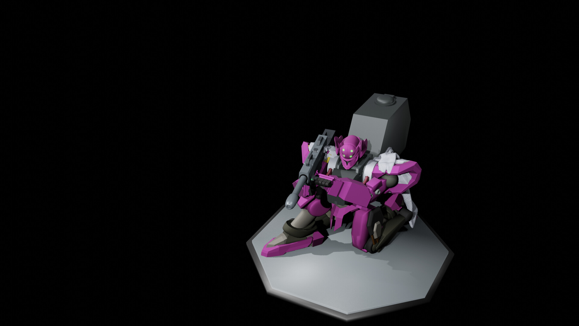 Gloucester Bazooka Shoulder on Knee with Cape - 3D Model by Redclay777