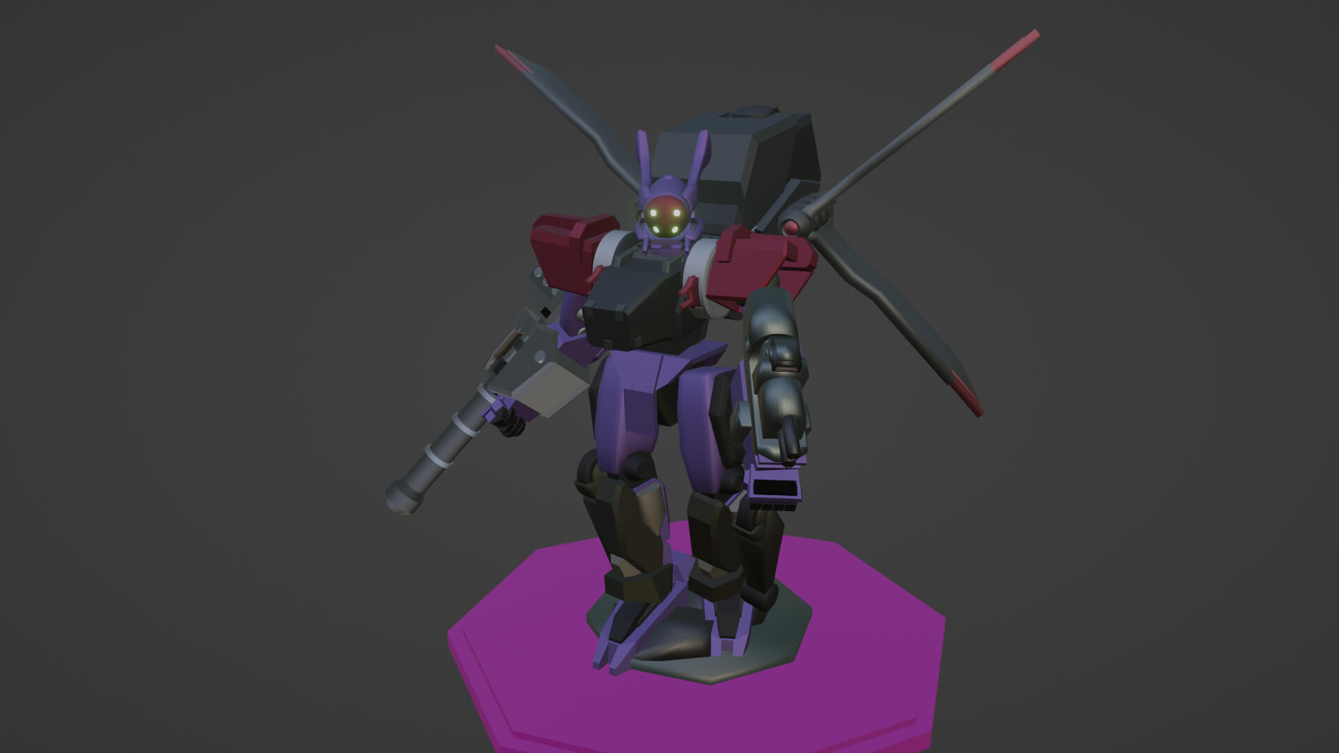 Sutherland Orange Flying Anti Ground Machine Gun - 3D Model by Redclay777