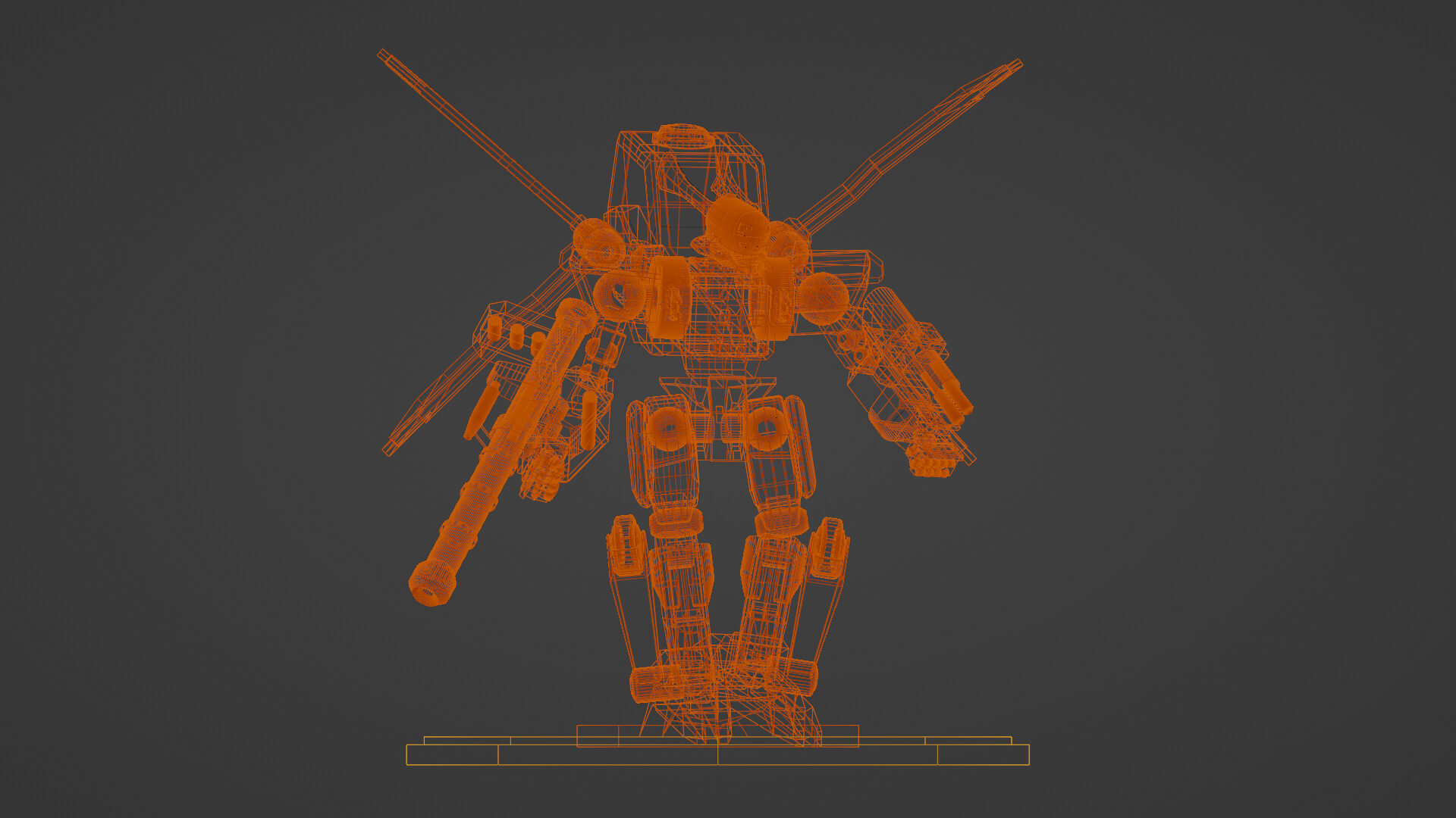 Sutherland Orange Flying Anti Ground Machine Gun - 3D Model by Redclay777