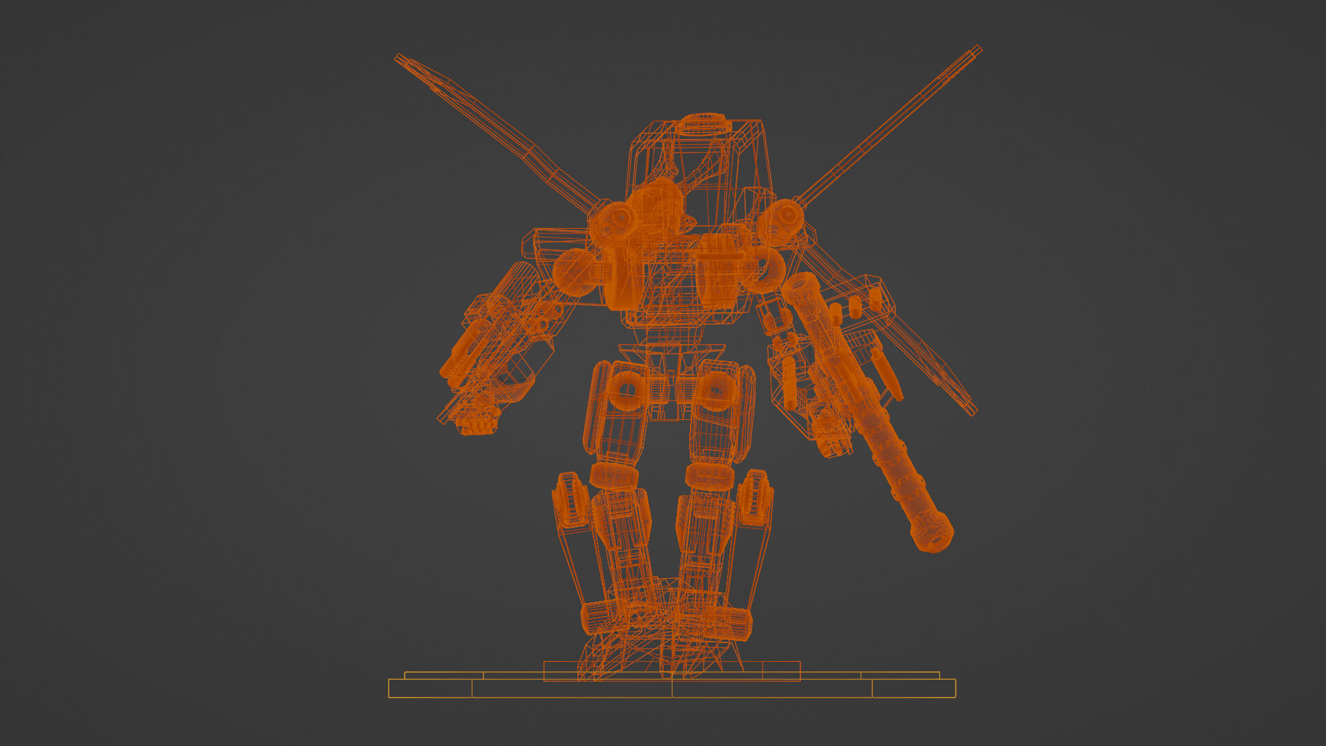 Sutherland Orange Flying Anti Ground Machine Gun - 3D Model by Redclay777