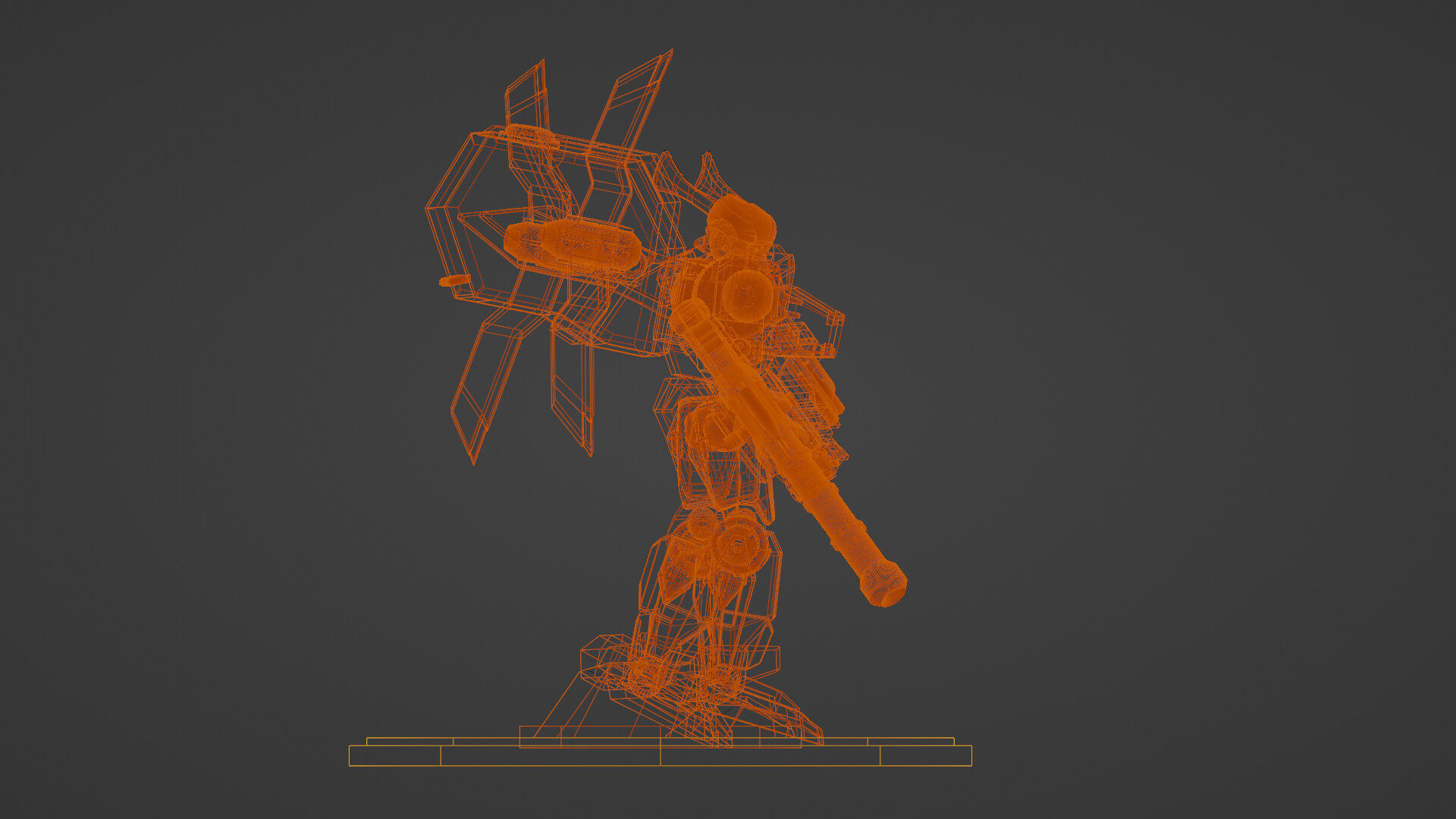 Sutherland Orange Flying Anti Ground Machine Gun - 3D Model by Redclay777