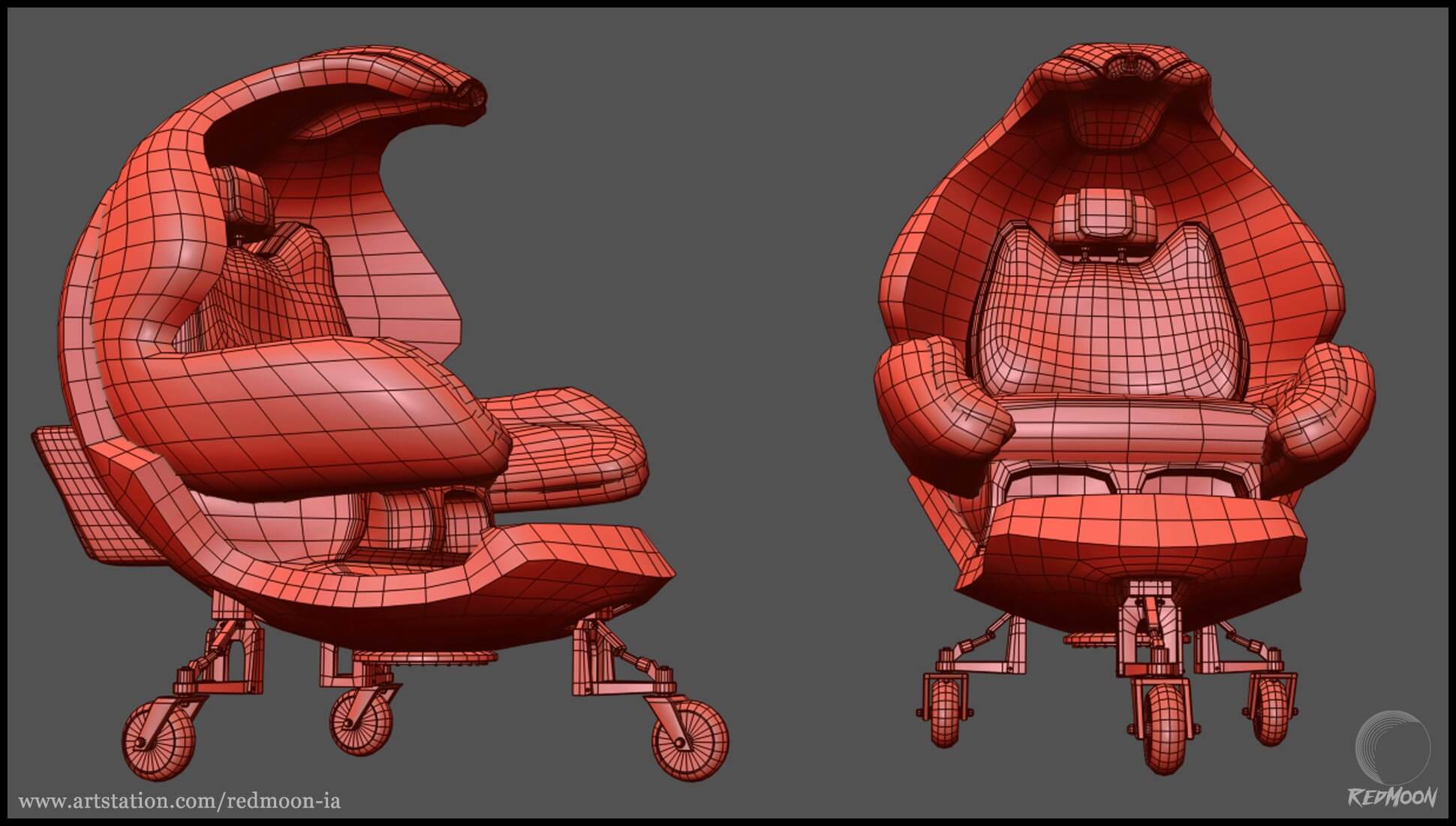 Gaming Chair - 3D Model by Redmoon