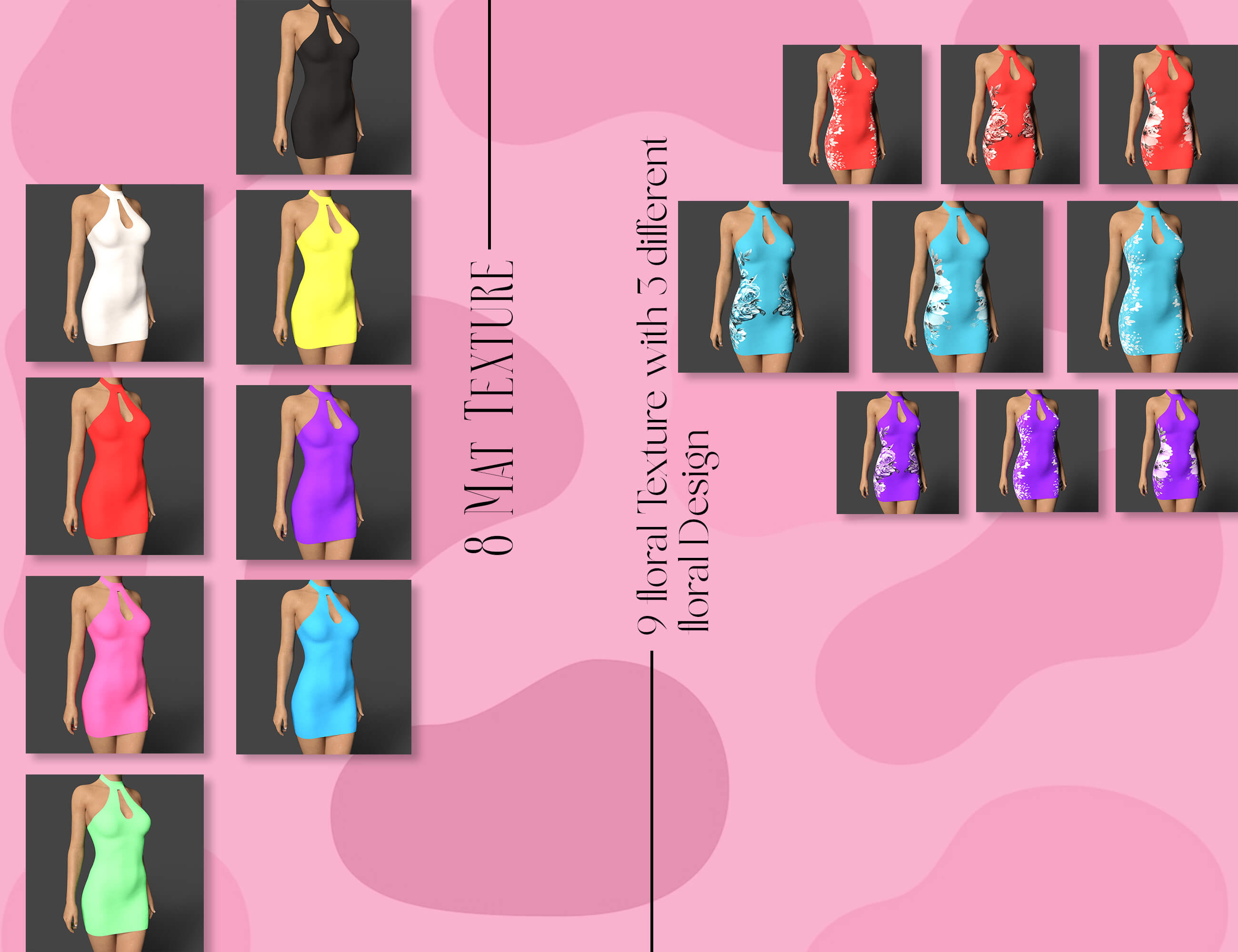 Keyhole Cut-Out Halter Neck Mini Dress Daz Content by RedQLips