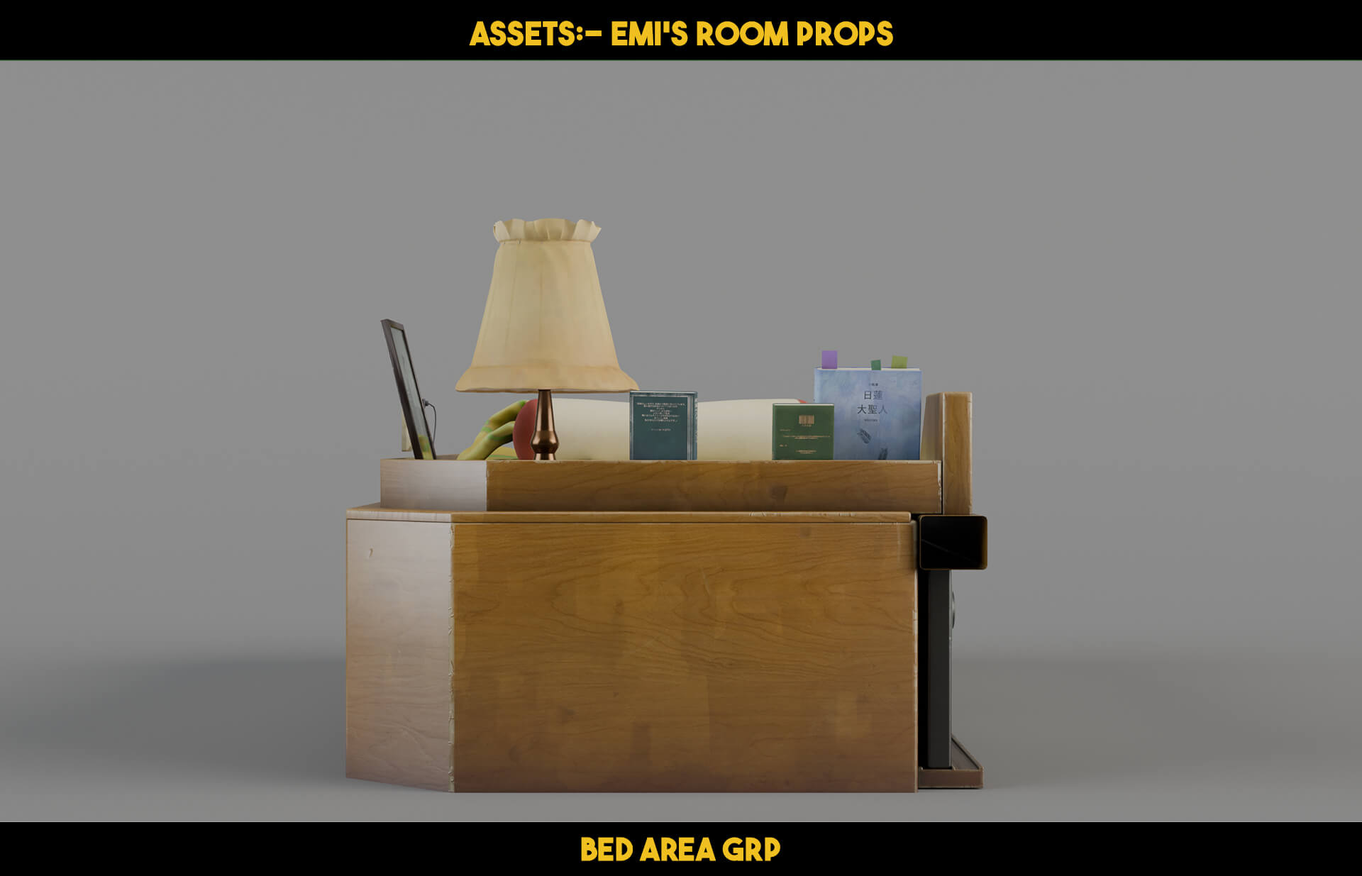 Emi's Room - Bed Area Props 3D Model by redrust