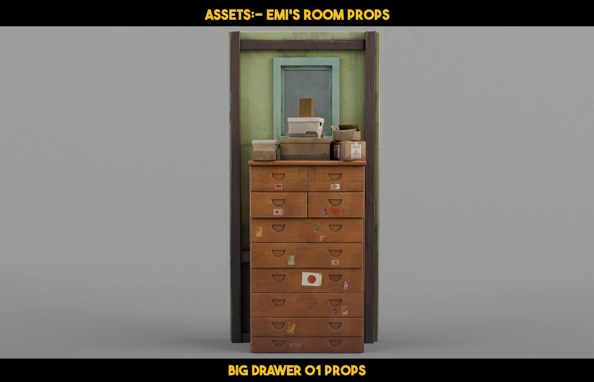 A Kyoto Room - Big Drawer 01 3D Model by redrust