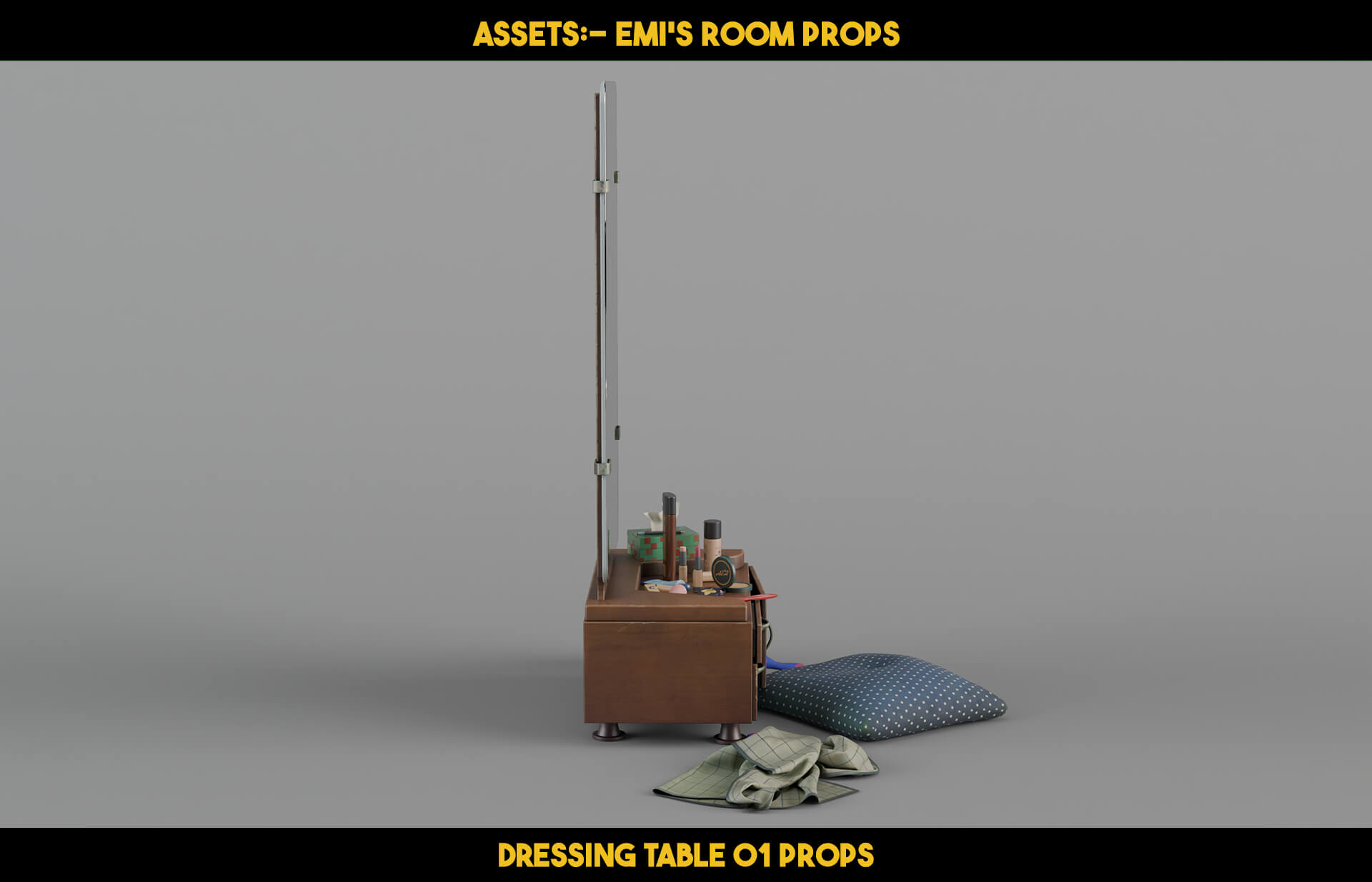 Emi's Room - Dressing Table 01 Props 3D Model by redrust