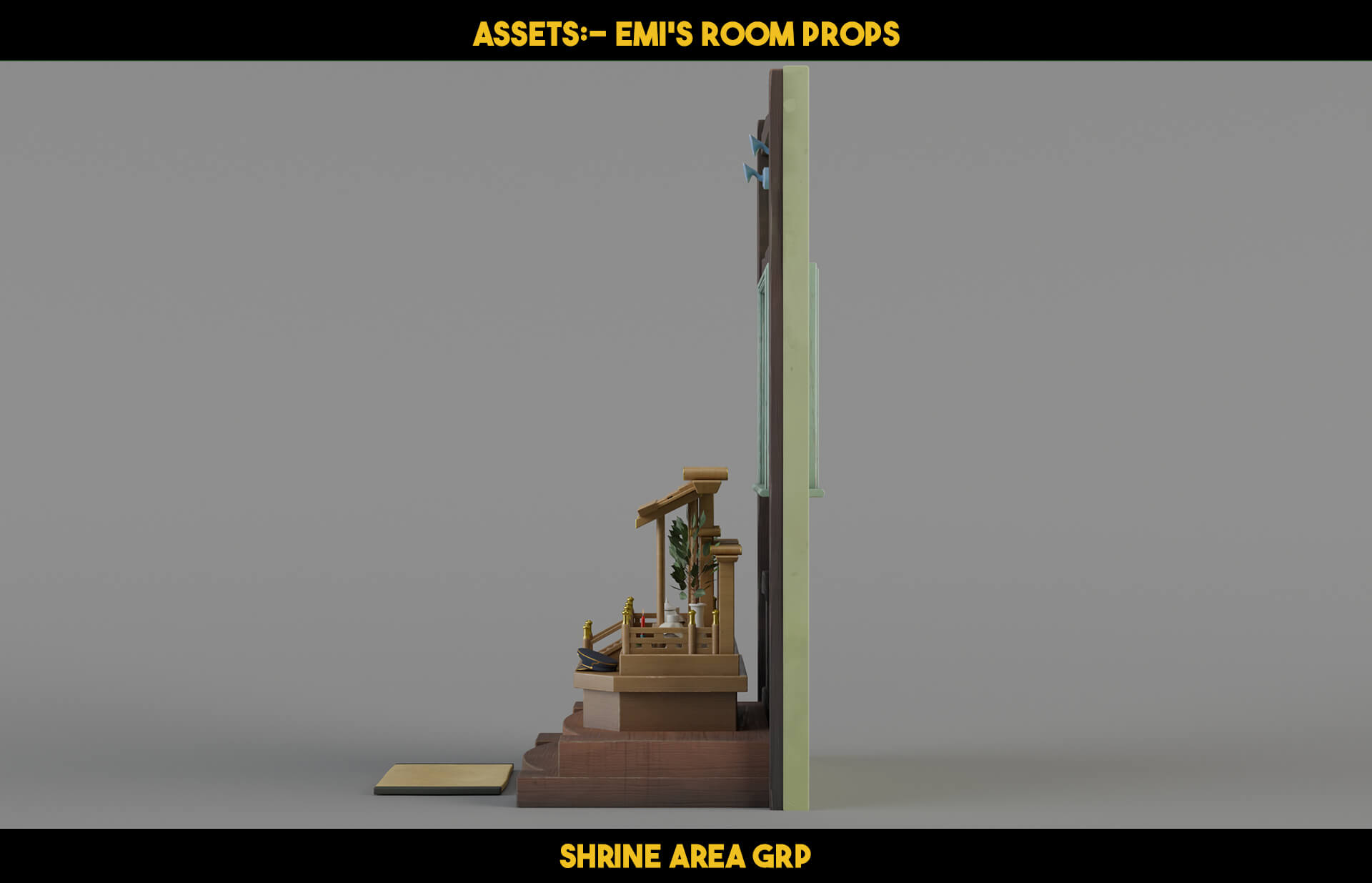 Emi's Room - Shrine Area Props 3D Model by redrust
