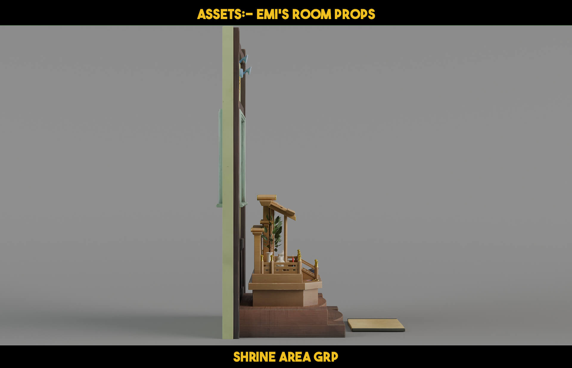 Emi's Room - Shrine Area Props 3D Model by redrust