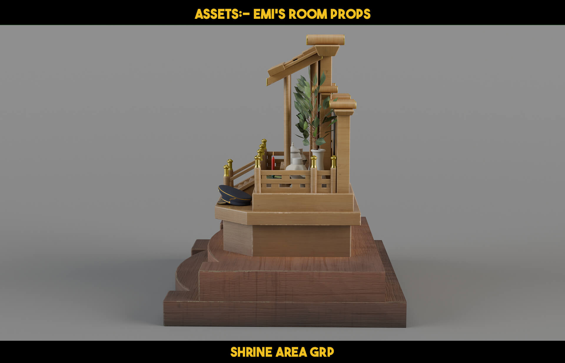 Emi's Room - Shrine Area Props 3D Model by redrust