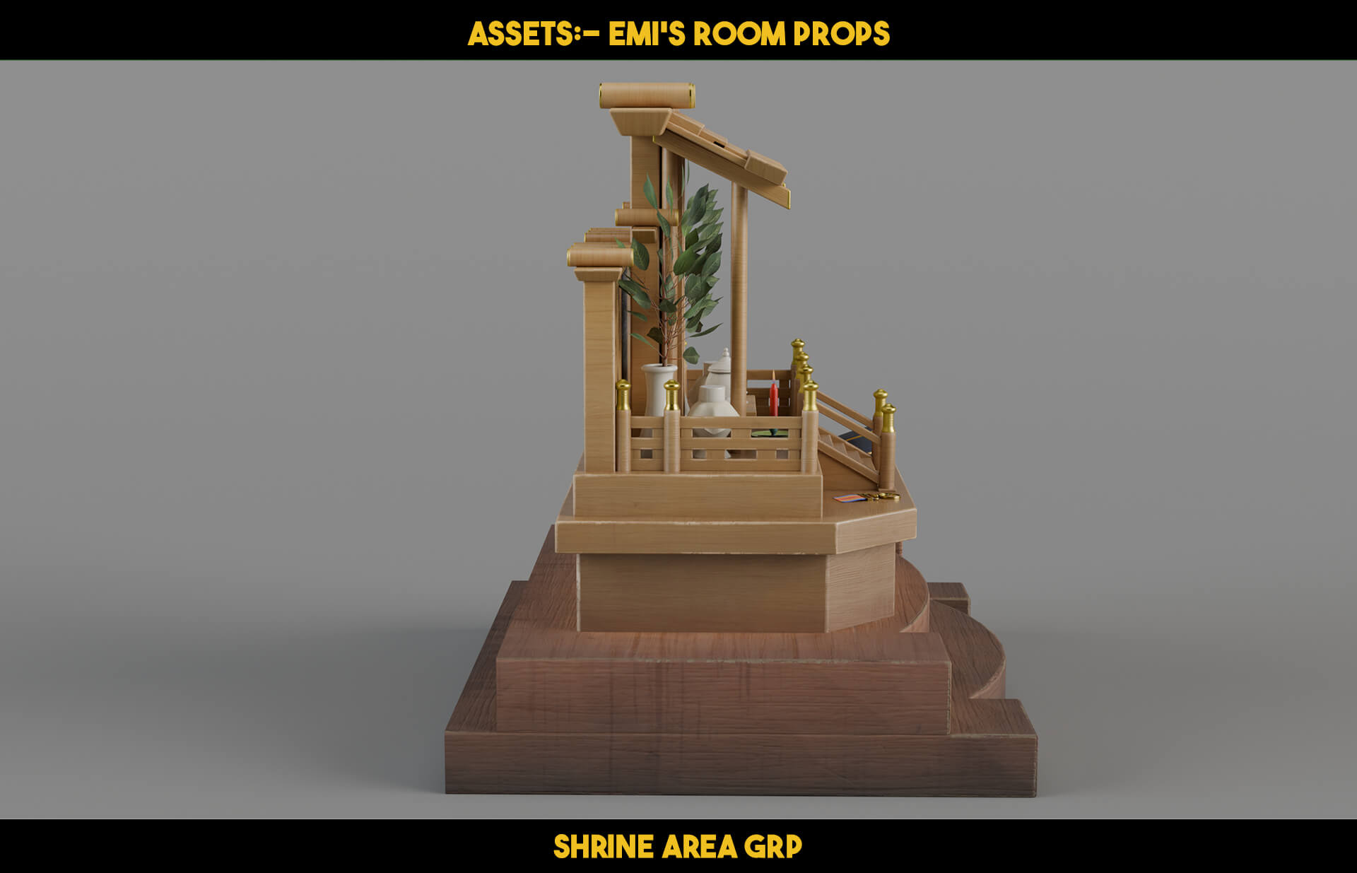 Emi's Room - Shrine Area Props 3D Model by redrust