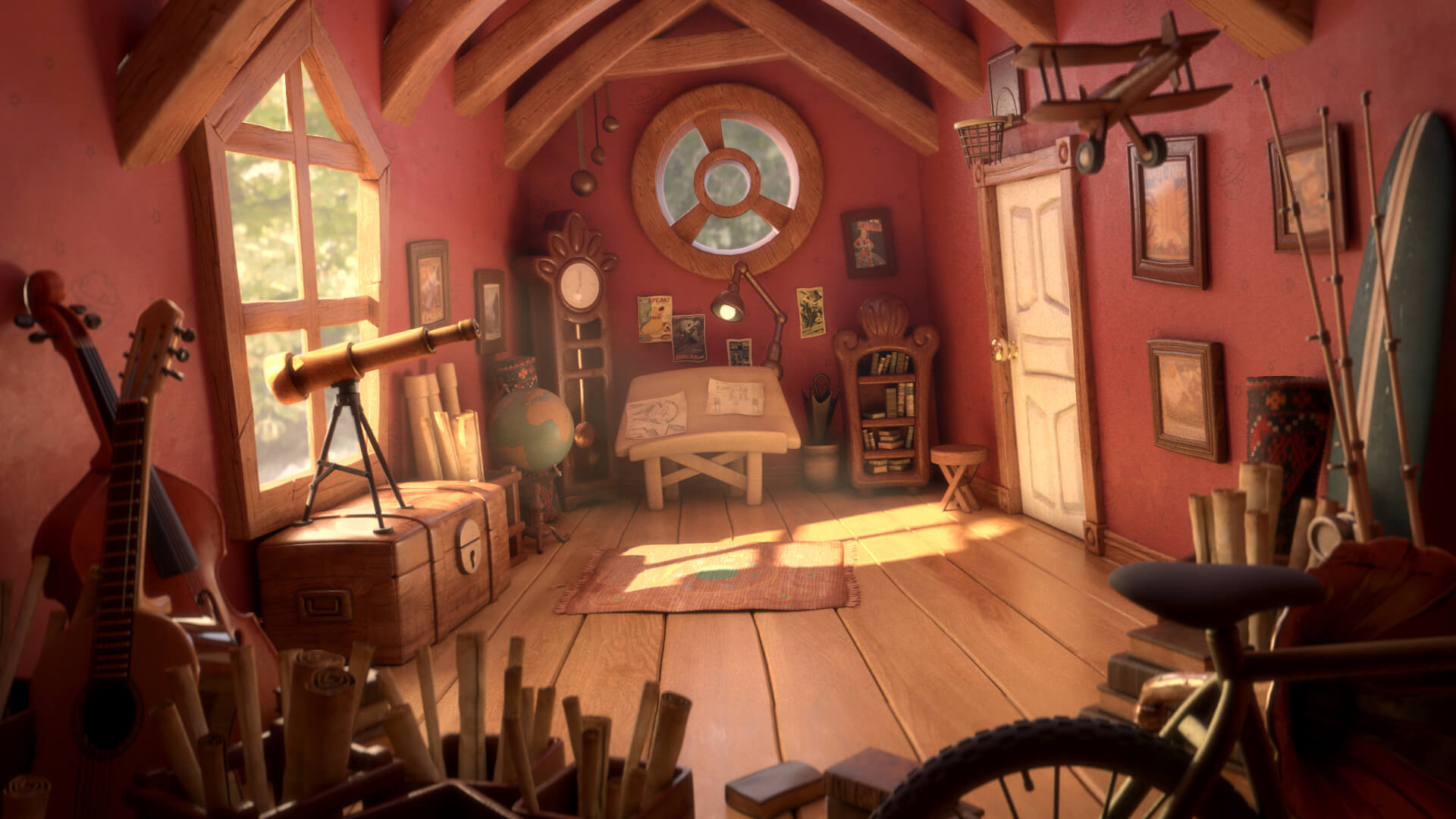 LS 012 Attic 3D Render, Digital Art by redrust