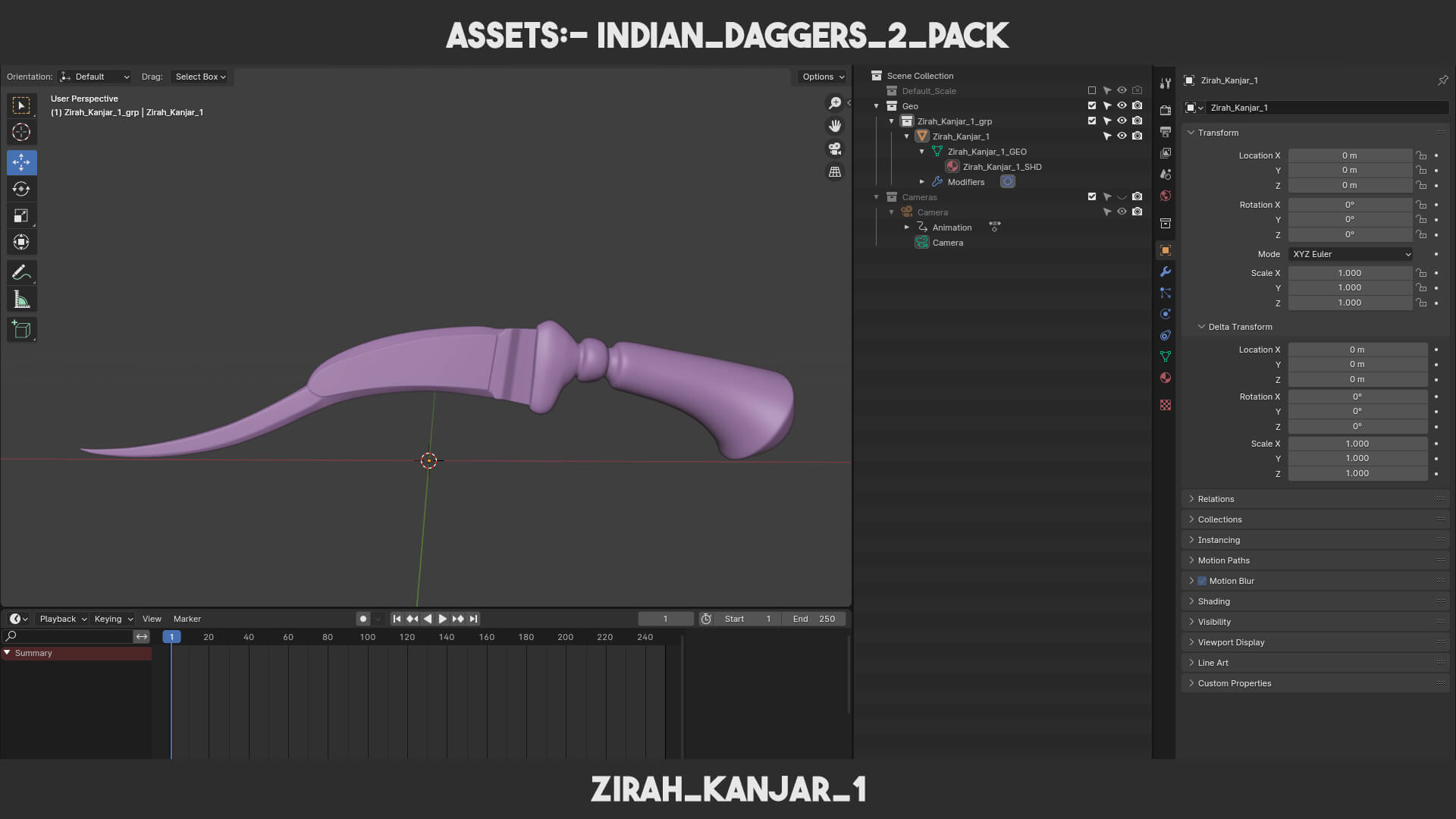 Indian Daggers 2 Pack - 3D Model by redrust