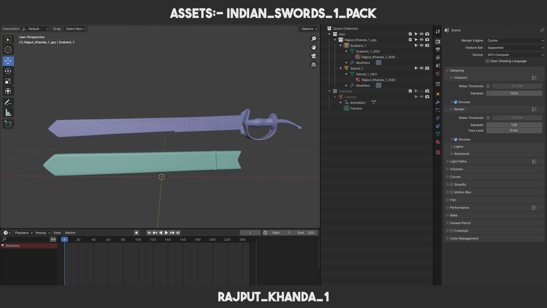 Indian Swords 1 Pack - 3D Model by redrust