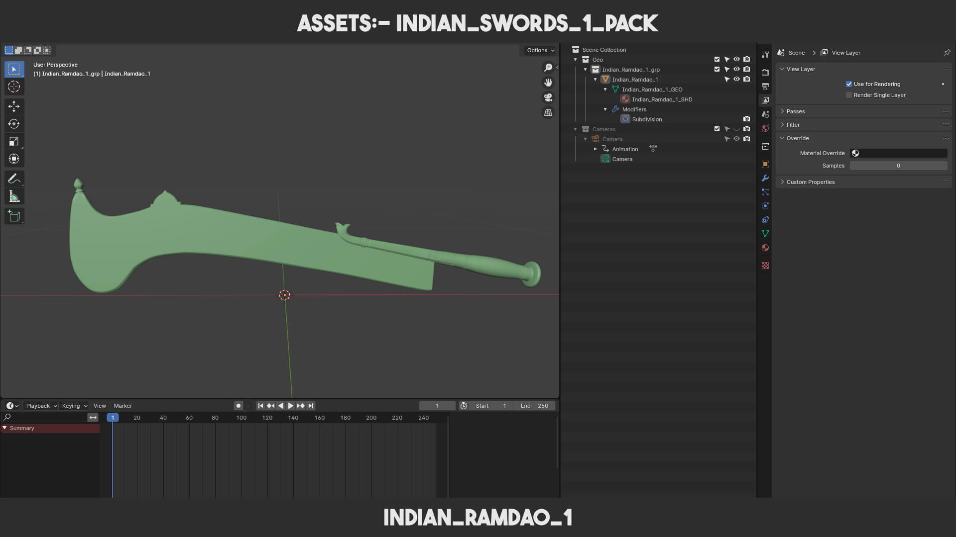 Indian Swords 1 Pack - 3D Model by redrust