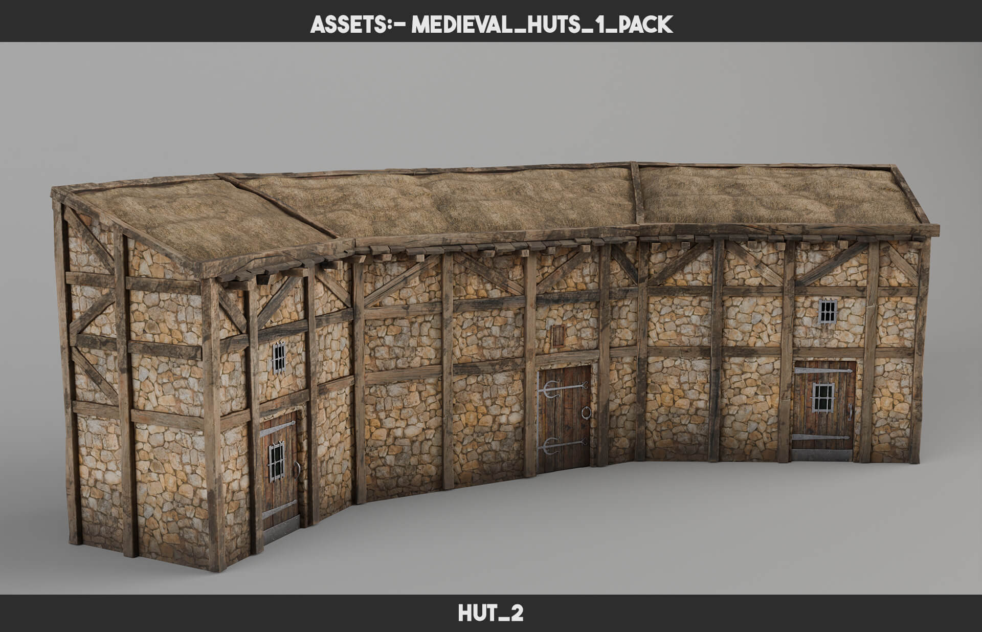 Medieval Huts 1 Pack - 3D Model by redrust