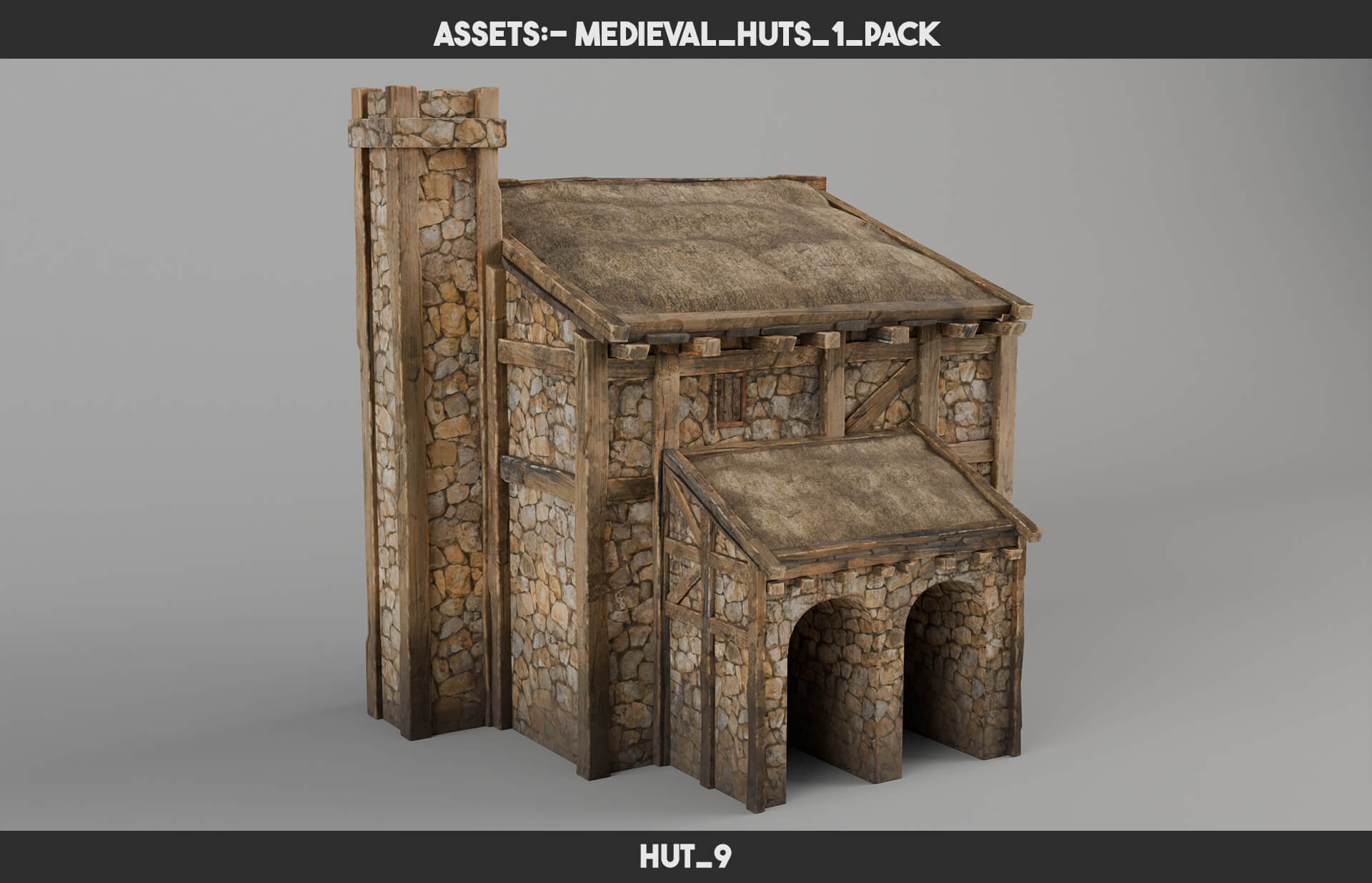 Medieval Huts 1 Pack - 3D Model by redrust