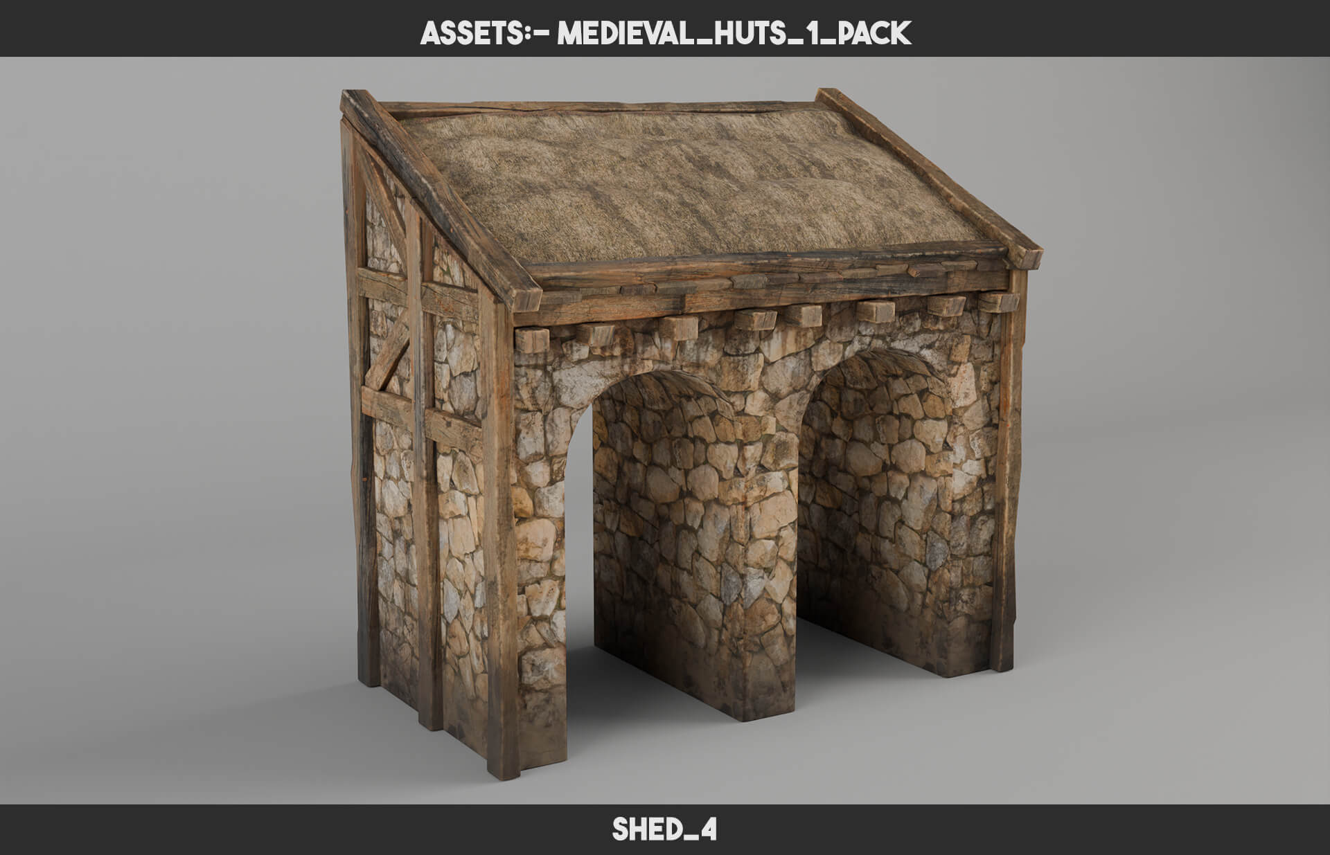 Medieval Huts 1 Pack - 3D Model by redrust