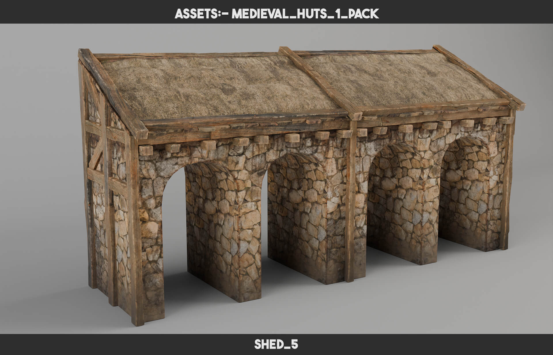 Medieval Huts 1 Pack - 3D Model by redrust