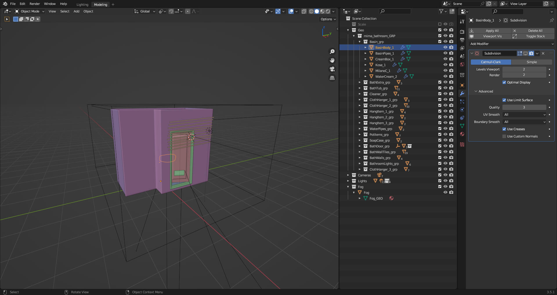 Mima Bathroom Asset Pack - 3D Model by redrust