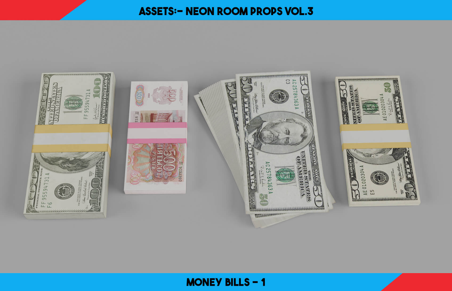 Neon Room Props - Vol 3 3D Model by redrust