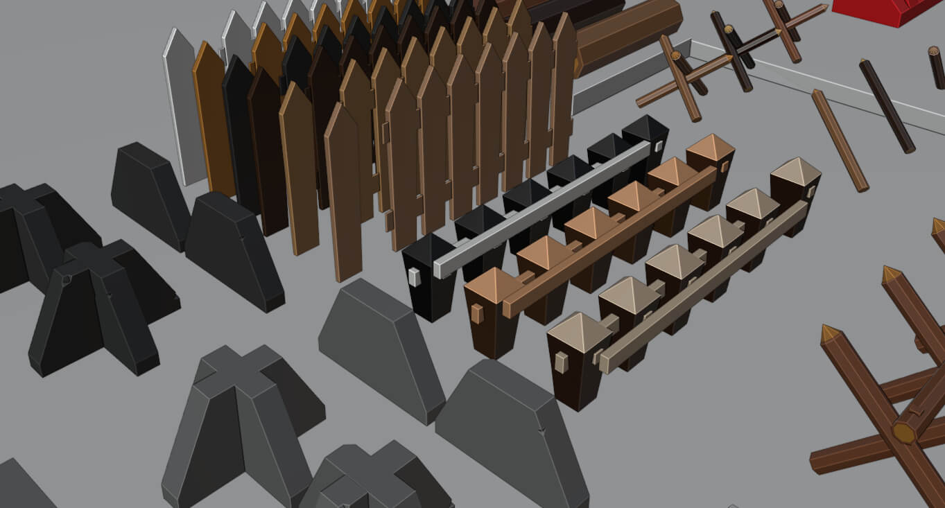 Ultimate Low Poly Barrier & Fences Pack – 250+ Mod - 3D Model by RehanDev