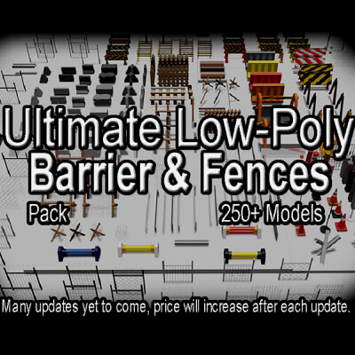 Ultimate Low Poly Barrier & Fences Pack – 250+ Mod - 3D Model by RehanDev
