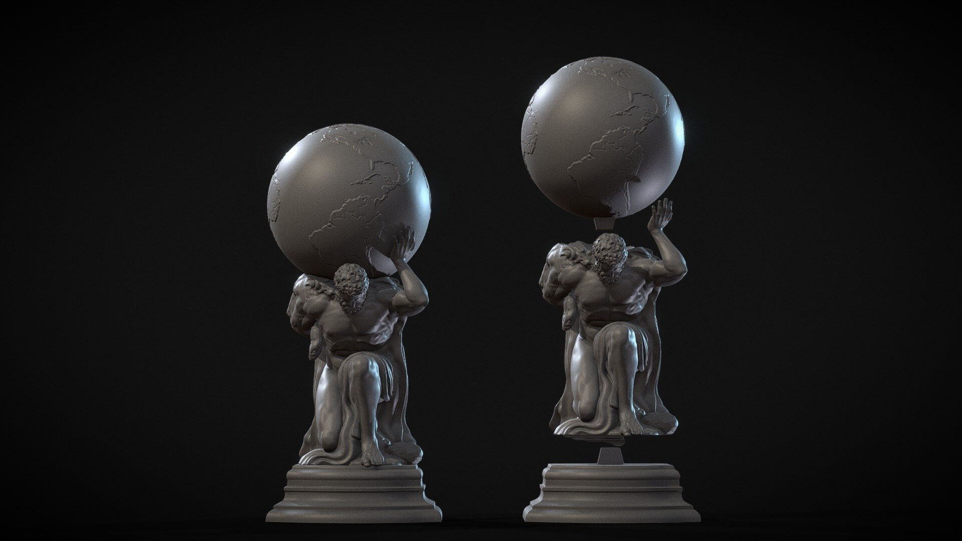 Hercules Holding Globe 3D Printable Model by Reinhardt3D