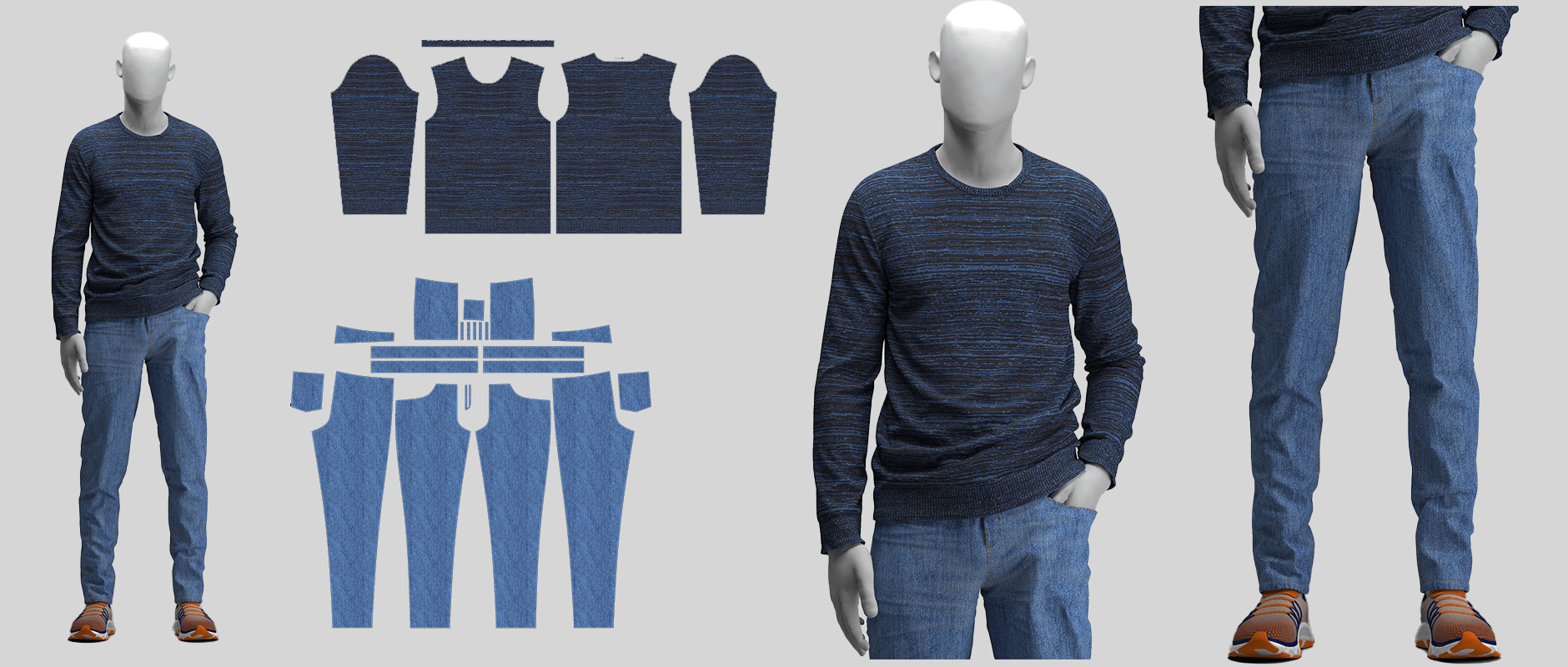 Knit and jeans 3D Render, Digital Art by Reisya