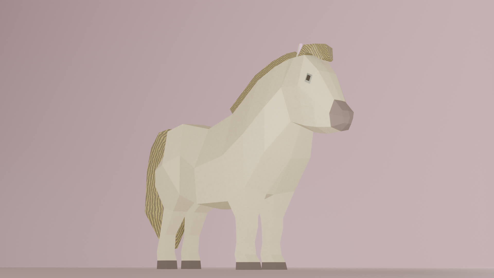 Set of Low Poly Ponies - 3D Model by renatay