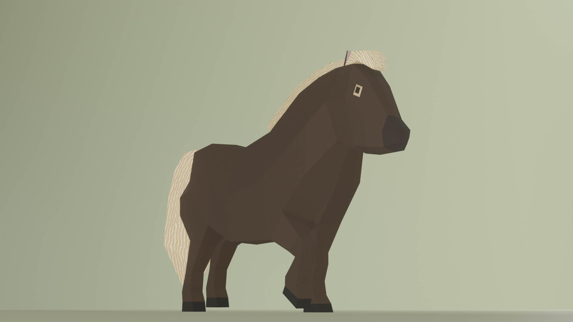 Set of Low Poly Ponies - 3D Model by renatay