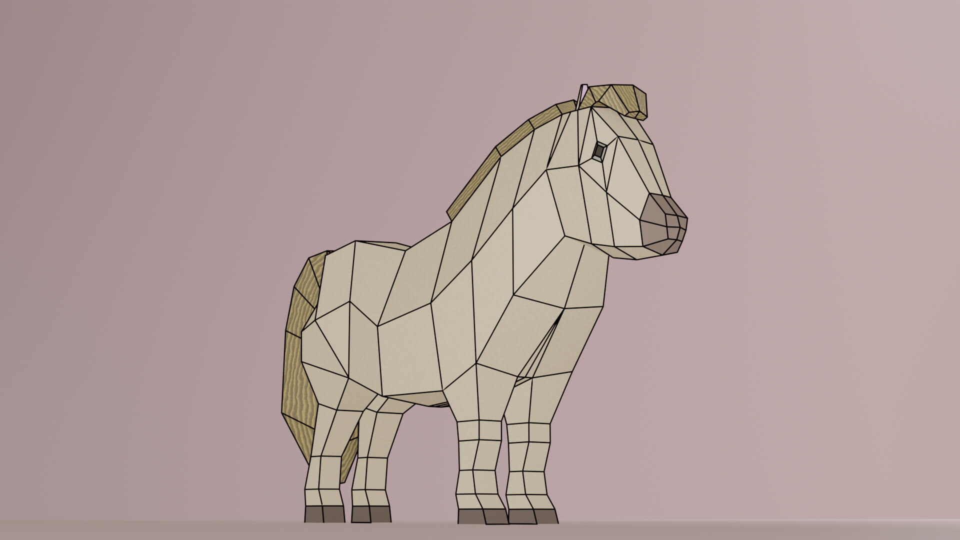 Set of Low Poly Ponies - 3D Model by renatay