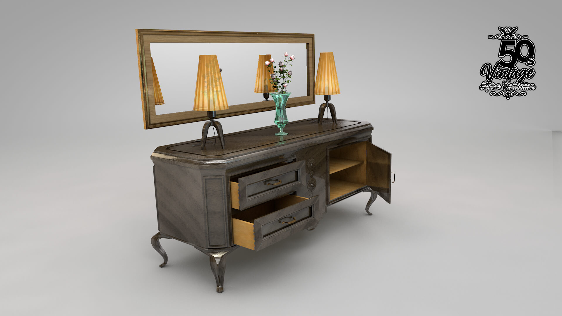 50S Dining Room Counter - 3D Model by renatodalle