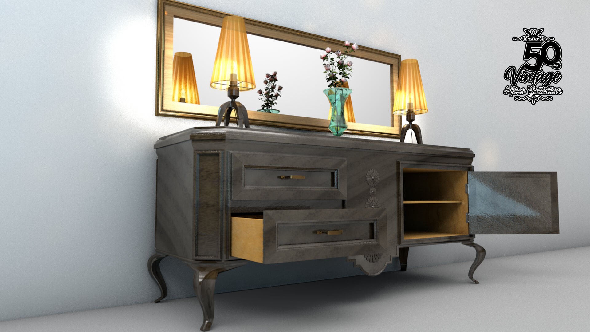 50S Dining Room Counter - 3D Model by renatodalle