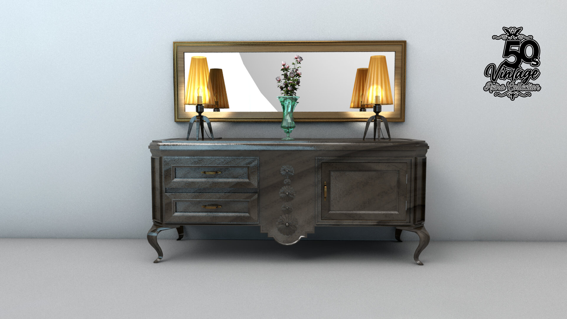 50S Dining Room Counter - 3D Model by renatodalle