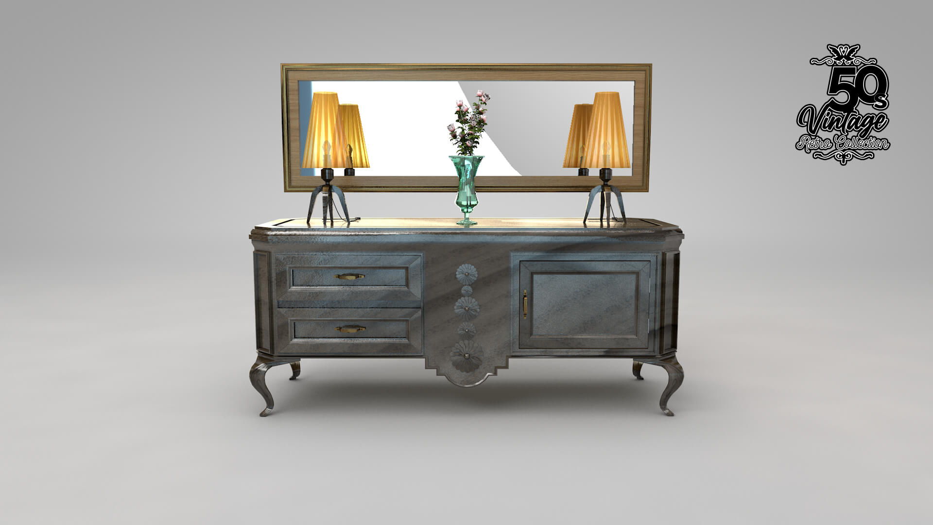 50S Dining Room Counter - 3D Model by renatodalle