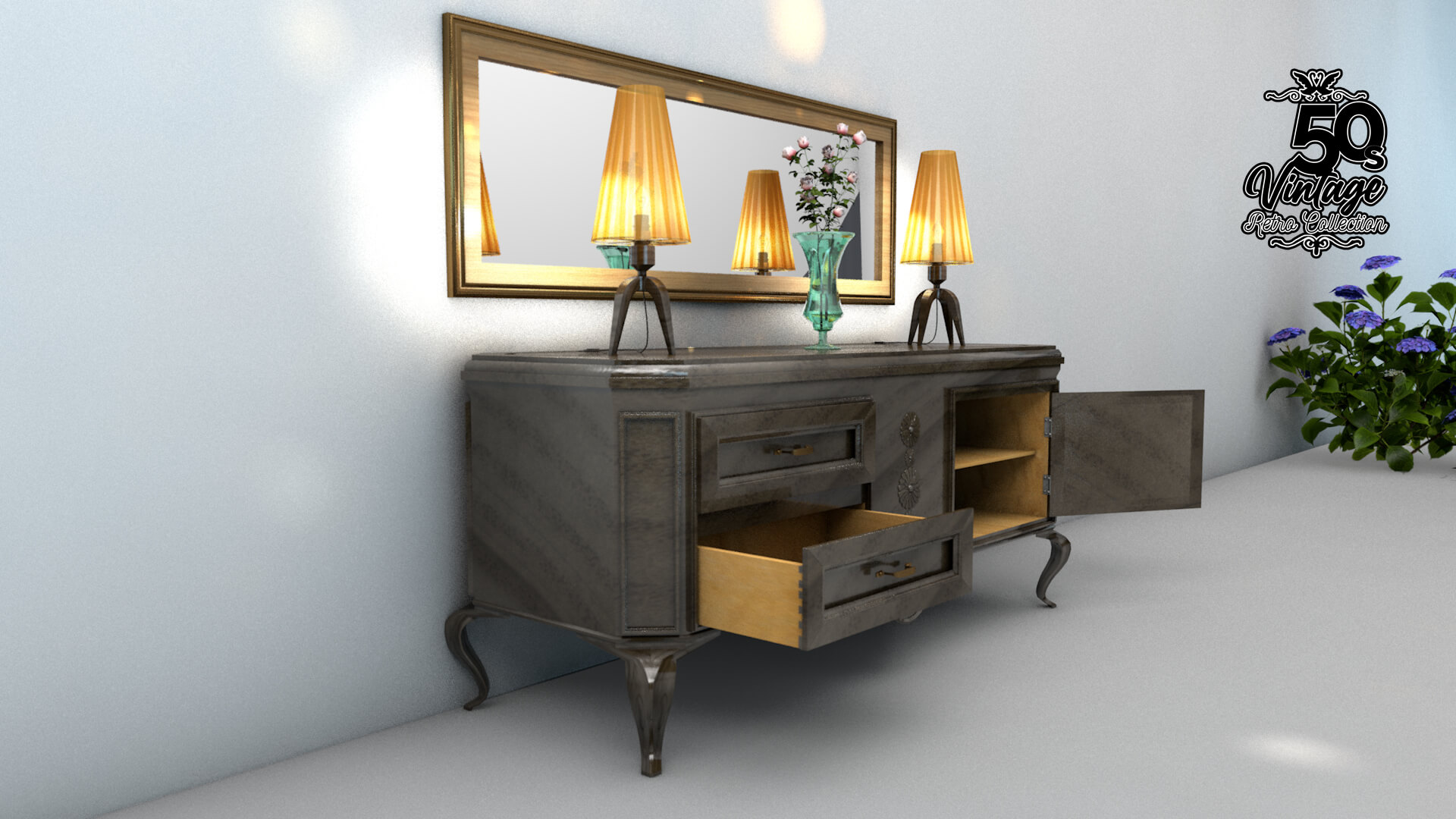 50S Dining Room Counter - 3D Model by renatodalle