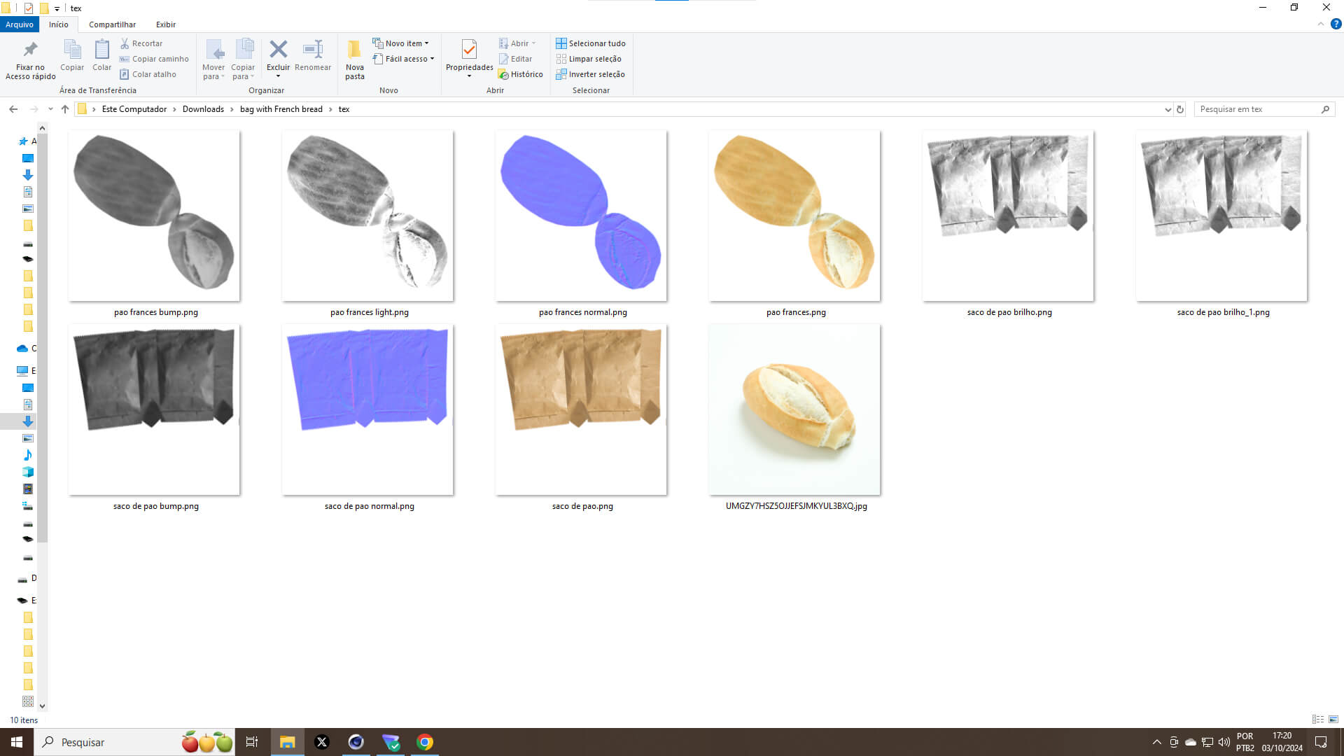 Bag With French Bread - 3D Model by renatodalle
