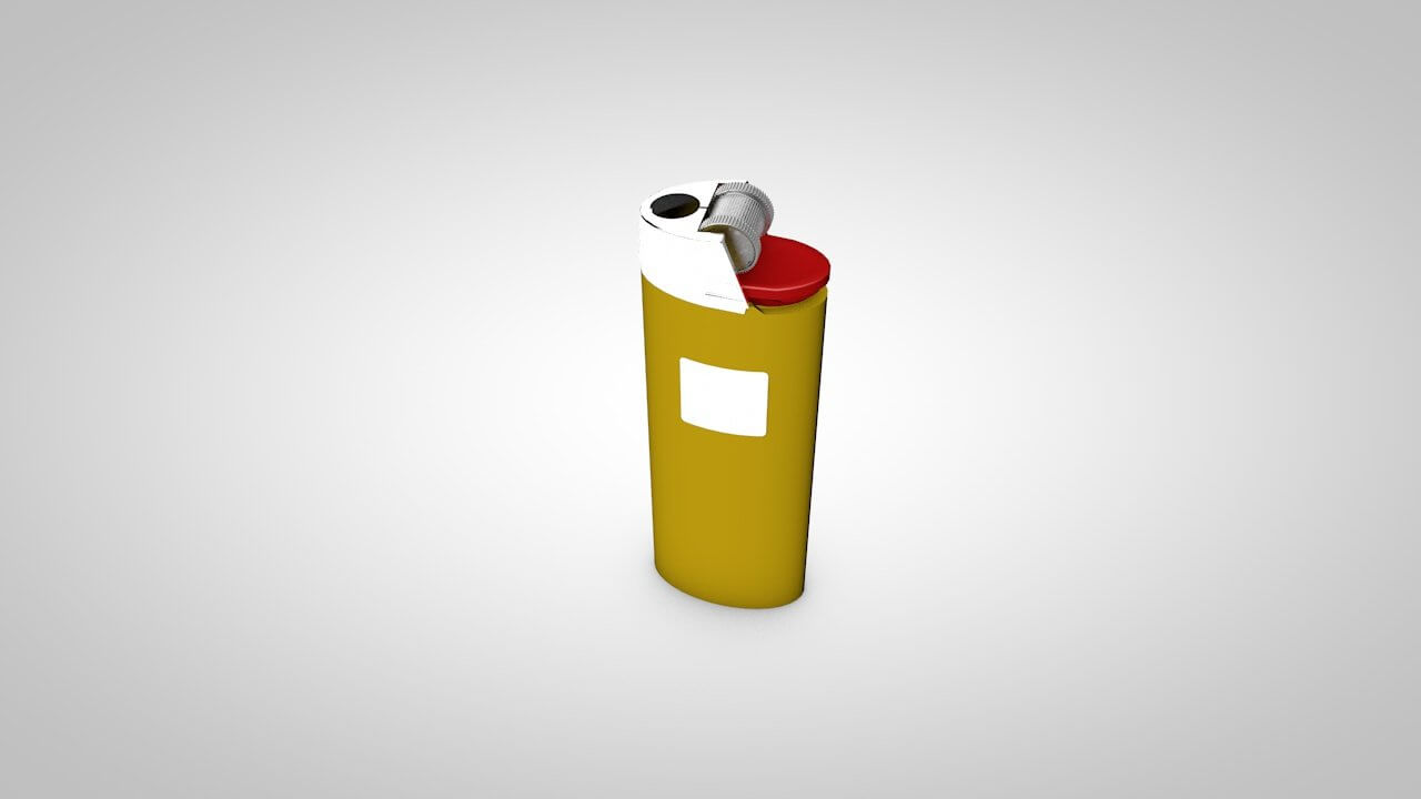Bic Lighter Fire - 3D Model by renatodalle