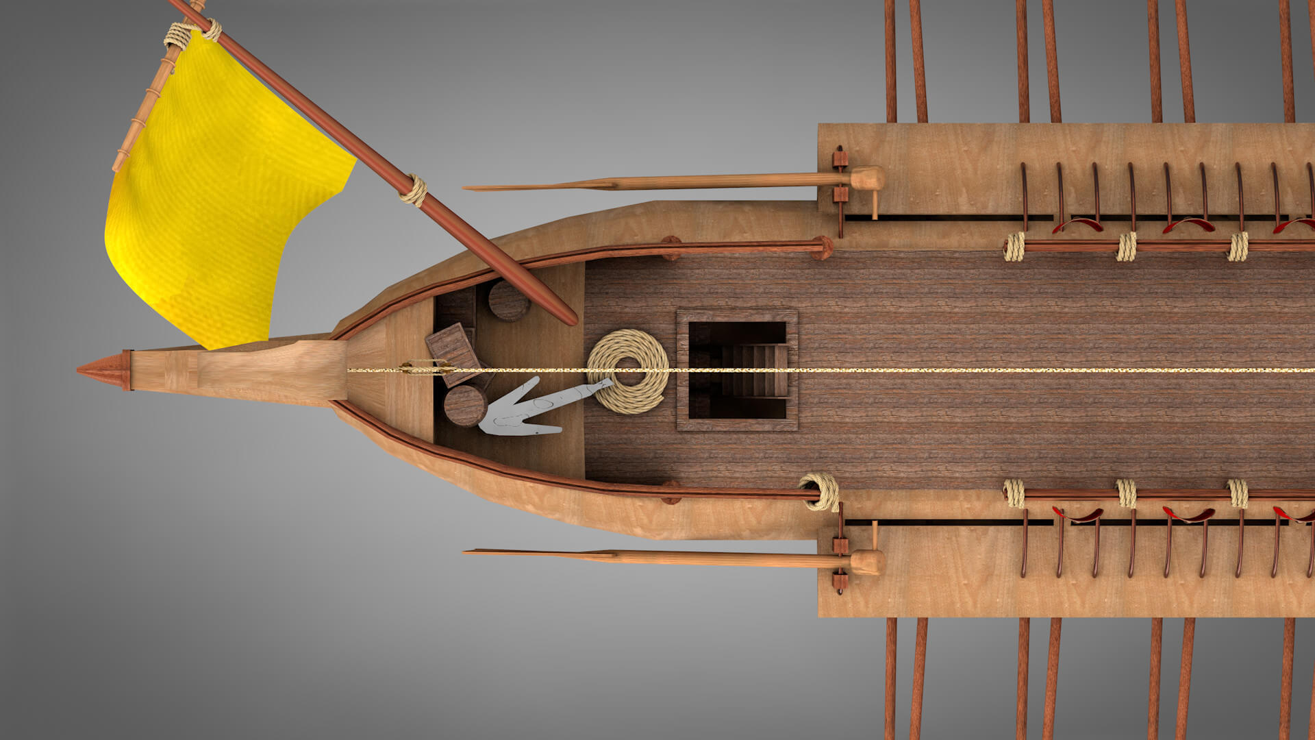 Caesar Bireme Romana - 3D Model by renatodalle