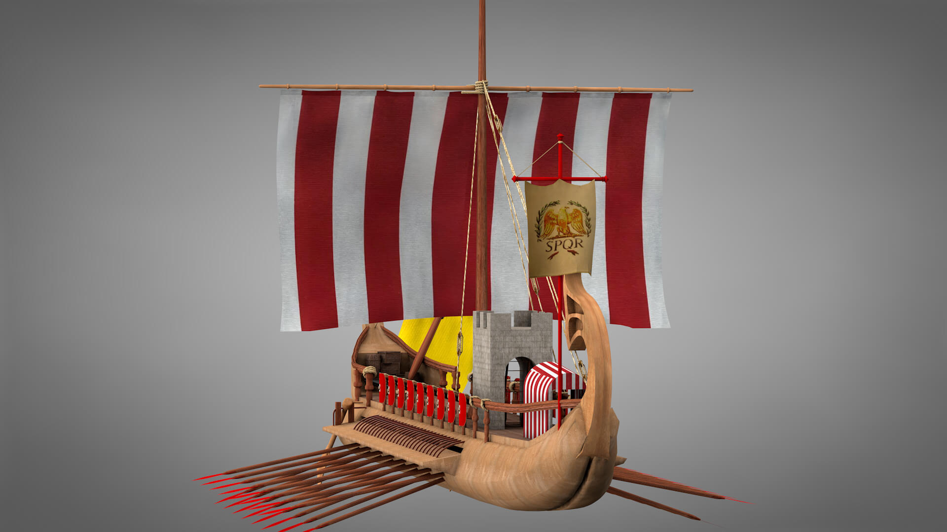 Caesar Bireme Romana - 3D Model by renatodalle